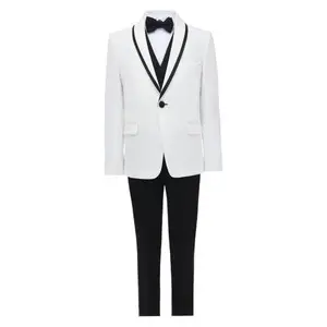 MOUSTACHE Suit Set With Black Accents - White