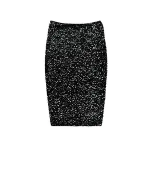 Baacal Kaya Sequin Midi Skirt - Silver/black