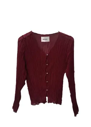 Baacal Maya Pleated Cardigan - Burgundy