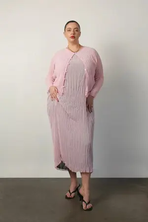 Baacal Maya Pleated Cardigan - Pink