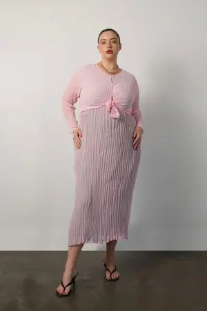 Baacal Maya Pleated Cardigan - Pink