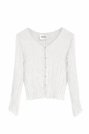 Baacal Maya Pleated Cardigan - White