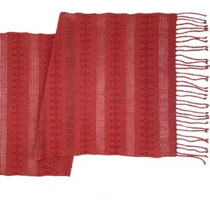 MAYAN HANDS Calado Table Runner - Red