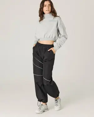 DAUGHTER LESSONS Cowl Neck Cropped Sweatshirt - Grey