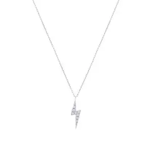 THE LOVERY FINE JEWELRY Diamond Lightning Bolt 18k Necklace - White Gold