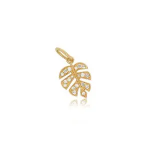 THE LOVERY FINE JEWELRY Diamond Leaf Charm - Yellow Gold