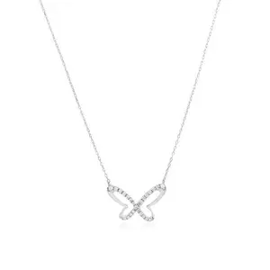 THE LOVERY FINE JEWELRY Diamond Butterfly Necklace - White Gold