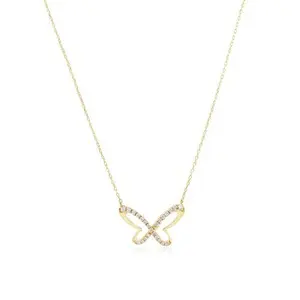 THE LOVERY FINE JEWELRY Diamond Butterfly Necklace - Yellow Gold