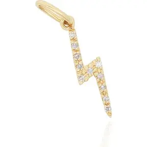 THE LOVERY FINE JEWELRY Mini Diamond Lightning Bolt Charm - Yellow Gold