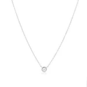 THE LOVERY FINE JEWELRY Diamond Bezel Necklace - White Gold