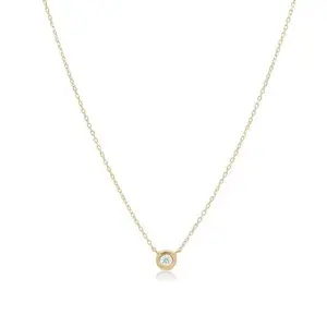 THE LOVERY FINE JEWELRY Diamond Bezel Necklace - Yellow Gold