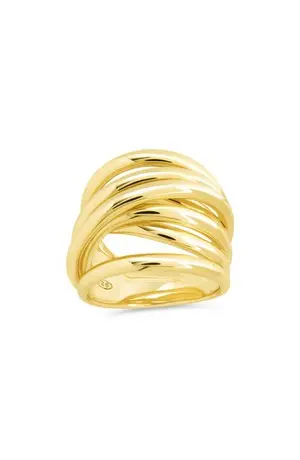 Sterling Forever Rebecca Layered Band Ring - Gold