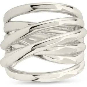Sterling Forever Rebecca Layered Band Ring - Silver