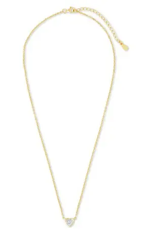 Sterling Forever Heart Bezel Pendant Necklace - Gold