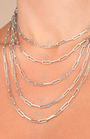 Sterling Forever Paper Clip Chain Necklace - Silver