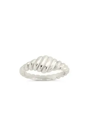 Sterling Forever Paula Ribbed Ring - Silver