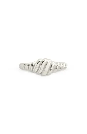 Sterling Forever Paula Ribbed Ring - Silver