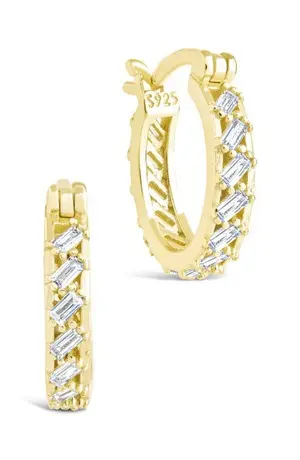 Sterling Forever Micro Cubic Zirconia Hoop Earrings - Gold