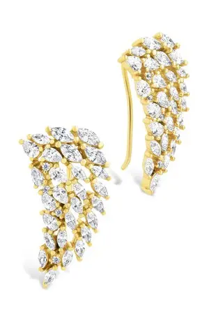 Sterling Forever Cubic Zirconia Ear Crawlers - Gold