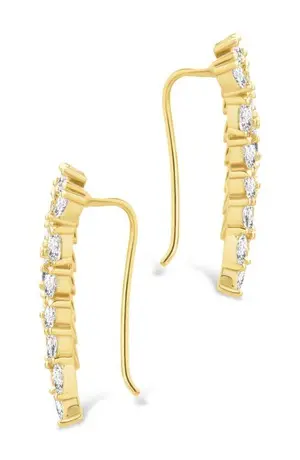 Sterling Forever Cubic Zirconia Ear Crawlers - Gold