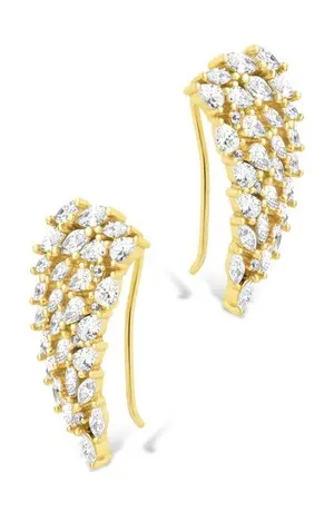 Sterling Forever Cubic Zirconia Ear Crawlers - Gold