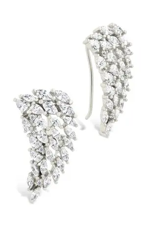 Sterling Forever Cubic Zirconia Ear Crawlers Silver