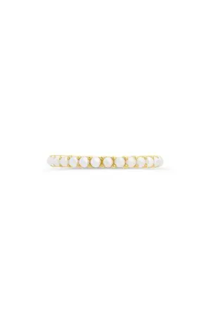 Sterling Forever Gianna Cultured Pearl Eternity Ring - Gold