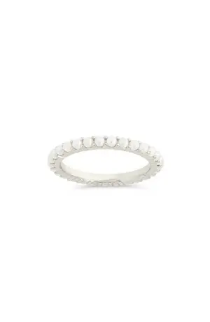 Sterling Forever Gianna Cultured Pearl Eternity Ring Silver
