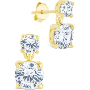 Sterling Forever Galatea Brilliant Cubic Zirconia Drop Earrings - Gold