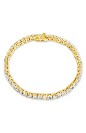 Sterling Forever Brette Cubic Zirconia Tennis Bracelet - Gold
