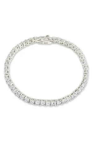 Sterling Forever Brette Cubic Zirconia Tennis Bracelet Silver