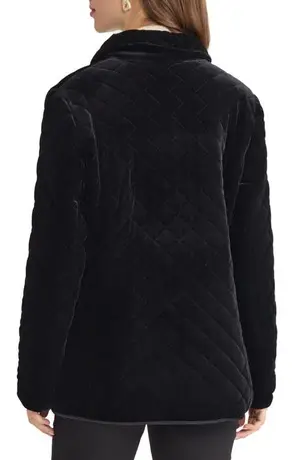 Jones New York Quilted Velvet Snap-front Jacket