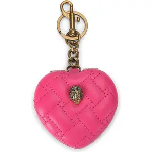 Kurt Geiger Kensington Heart Mirror Bag Charm - Open Pink