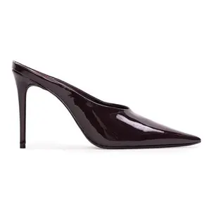 BLACK SUEDE STUDIO Fallon 100 Mule - Dark Plum Patent