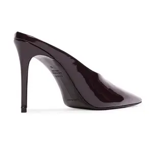 BLACK SUEDE STUDIO Fallon 100 Mule - Dark Plum Patent