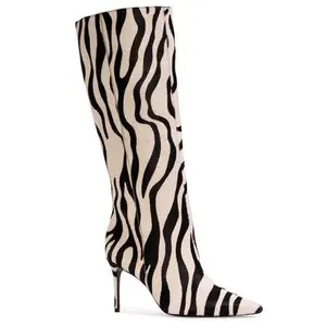 BLACK SUEDE STUDIO Ember 80 Zebra Printed Pony Hair Boots