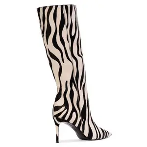 BLACK SUEDE STUDIO Ember 80 Zebra Printed Pony Hair Boots