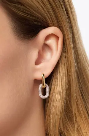 ANA LUISA Rox Mini Double Hoop Drop Earrings