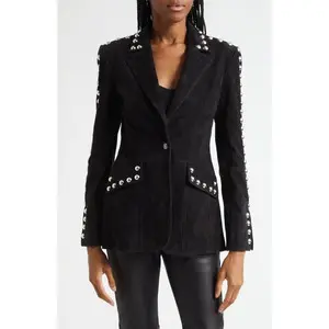 Cinq À Sept Studded Suede Blazer