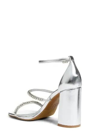 Bp. Nessa Embellished Ankle Strap Sandals - Silver Metallic