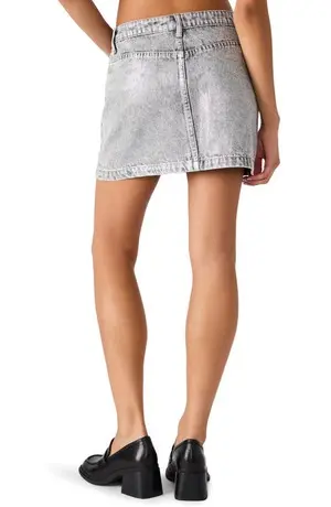 Steve Madden Beck Denim Miniskirt - Silver