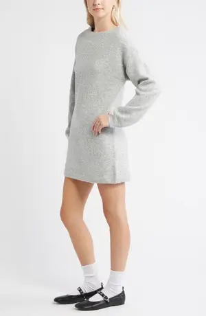Bp. Sweater Knit Minidress - Grey Soft Heather