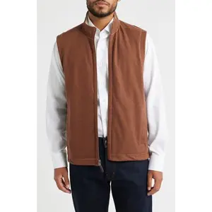 Johnston & Murphy Icon Reversible Knit Cotton Blend Vest - Rust/oatmeal