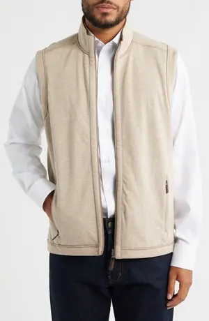 Johnston & Murphy Icon Reversible Knit Cotton Blend Vest - Rust/oatmeal