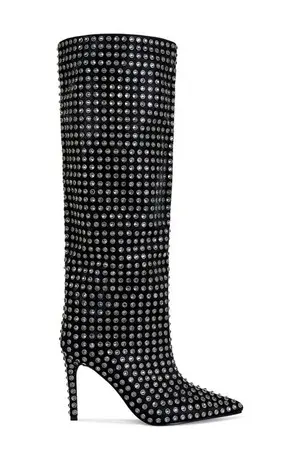 AZALEA WANG Lis Embellished Pointed Toe Boots
