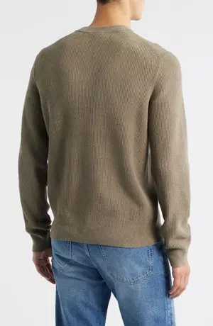 BOSS Rib-knit Crewneck Sweater - Open Brown