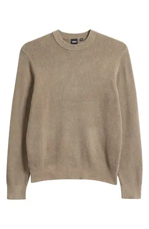 BOSS Rib-knit Crewneck Sweater - Open Brown