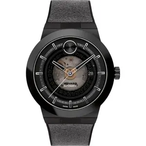 Movado Bold Fusion Automatic Mixed Media Strap Watch - Black