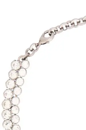 Alessandra Rich Crystal Necklace - Crystal & Silver