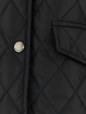 Burberry Hooded Quilted Nylon Jacket With Check Interior